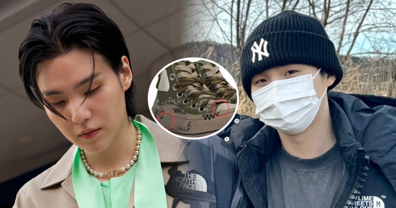 SUGA Painted This Detail On Shoes By Himself To Show His Nostalgia For BTS